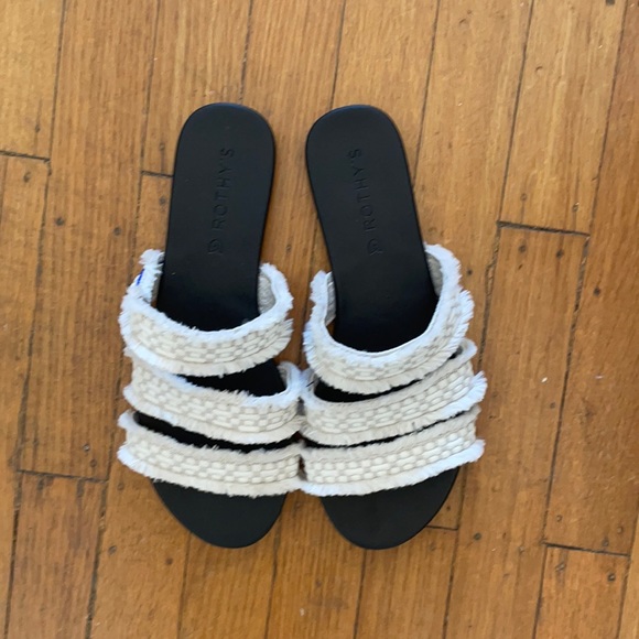 Rothy's | Shoes | Rothys Sea Salt Fringe Triple Band Sandals | Poshmark